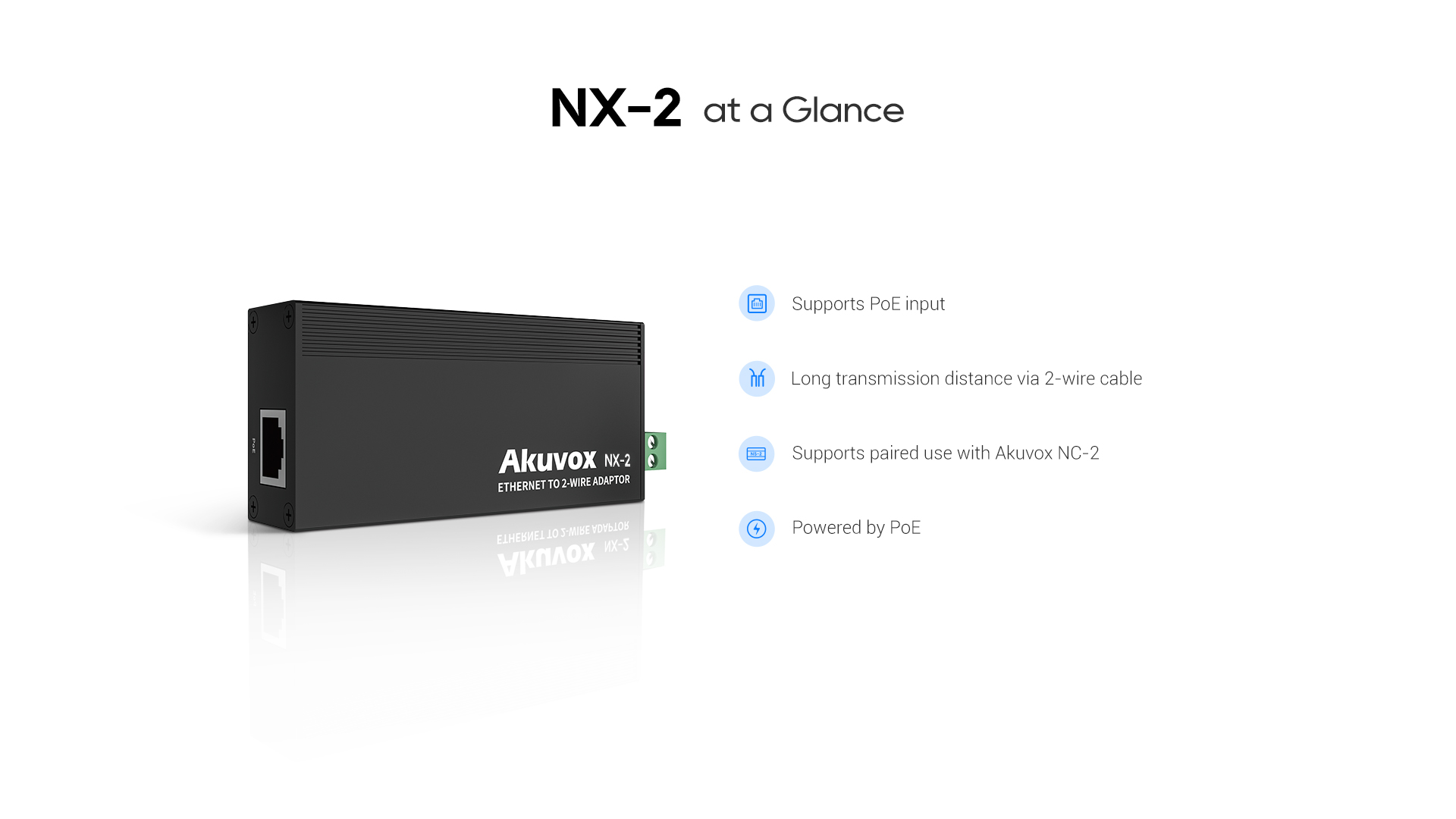 Akuvox NX-2 Ethernet to 2 Wire Adaptor Kit » advanceNET